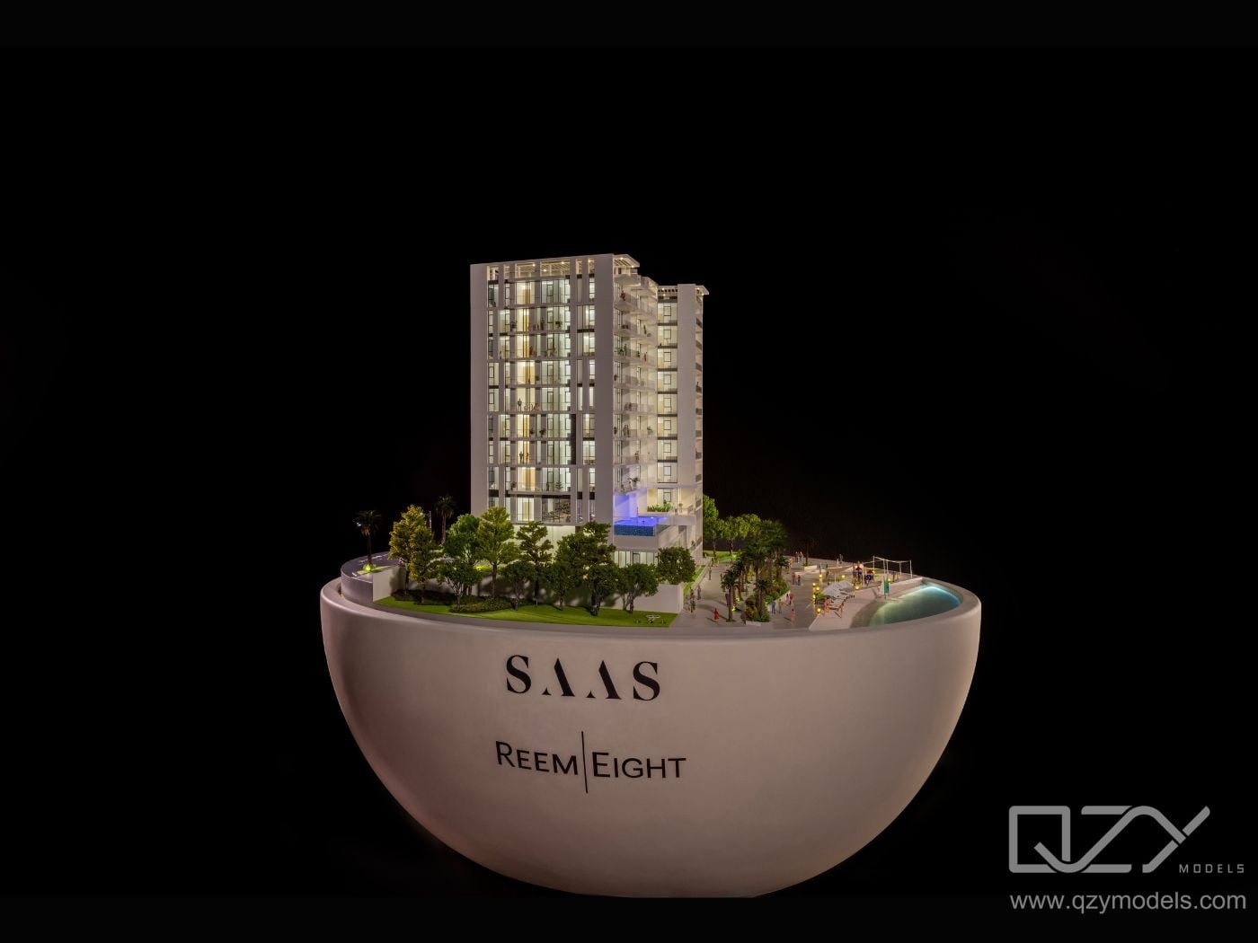 Maqueta de la residencia Reem Eight a escala 1:50 | QZY Custom Model Maker