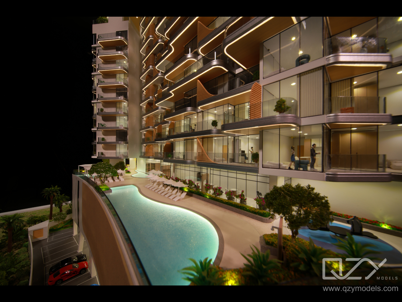 1：75 MAJAN Apartment Tower Model | QZY Custom Model Maker